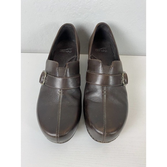 Dansko | Shoes | Dansko Tamara Brown Leather Buckle Split Toe Clog Sz 4 ...